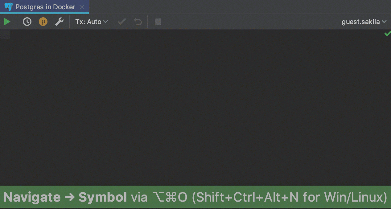 Navigation with database object search - Features | DataGrip
