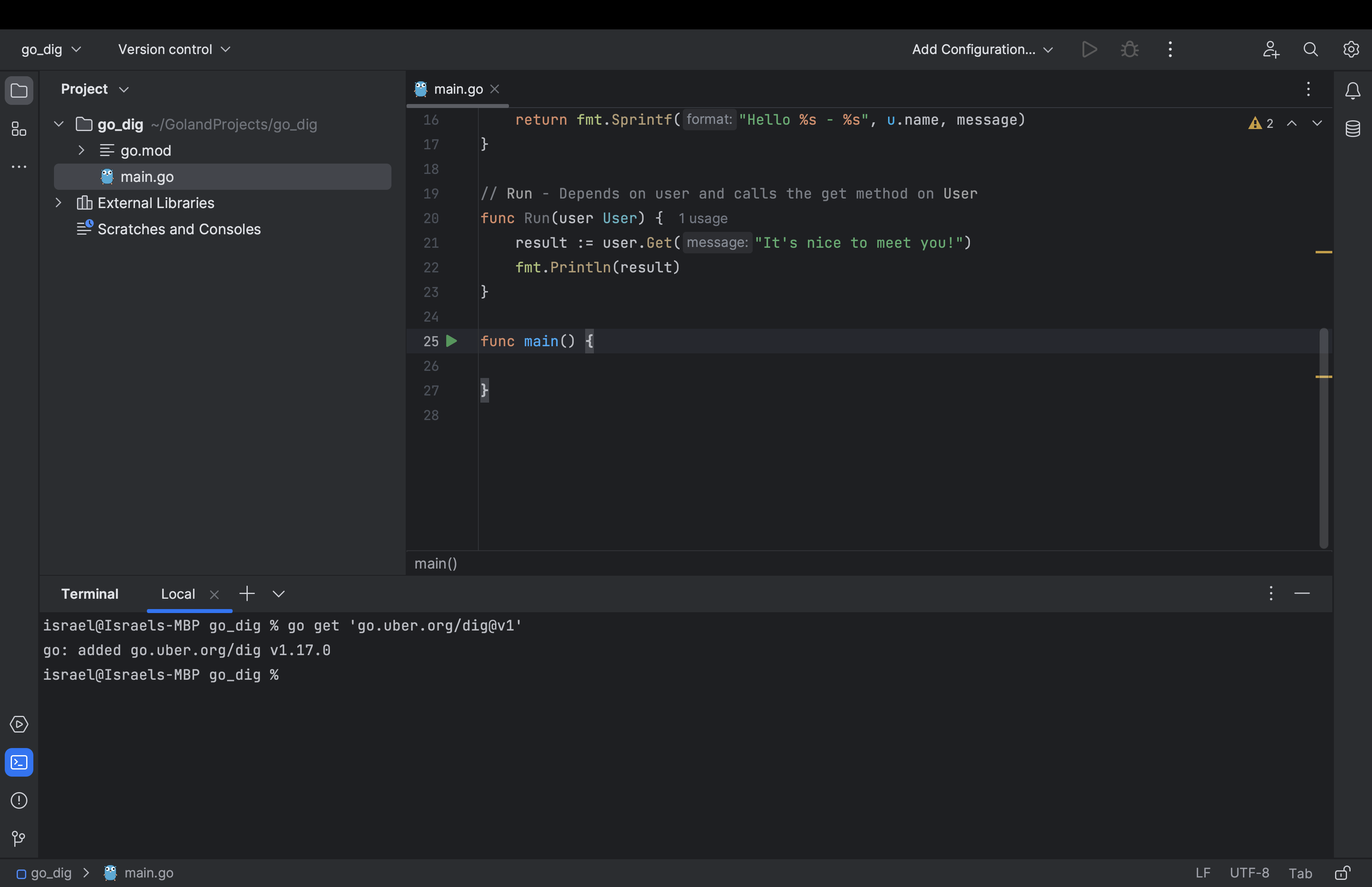 Dependency Injection with Dig - JetBrains Guide