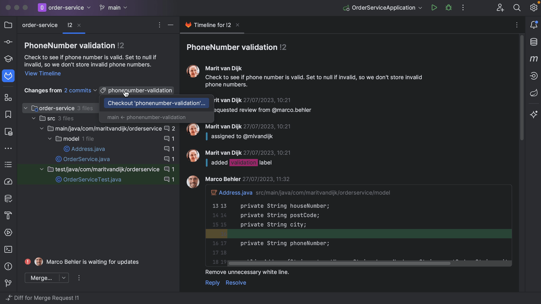 Reviewing GitLab Merge Requests - JetBrains Guide