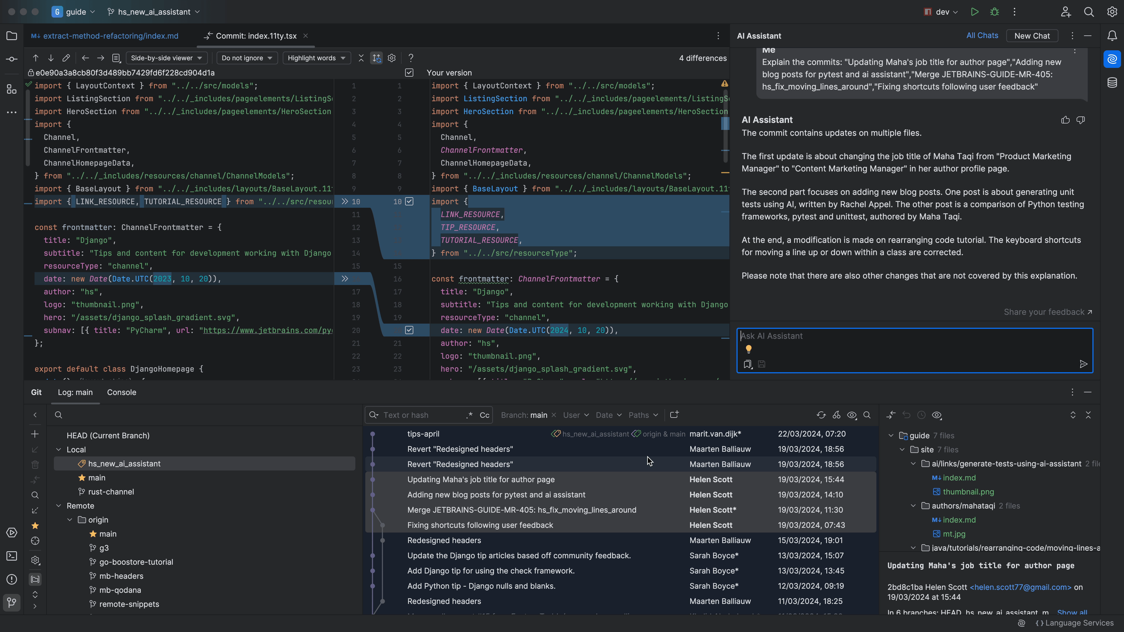 Create and Understand Commit Messages with AI Assistant - JetBrains Guide
