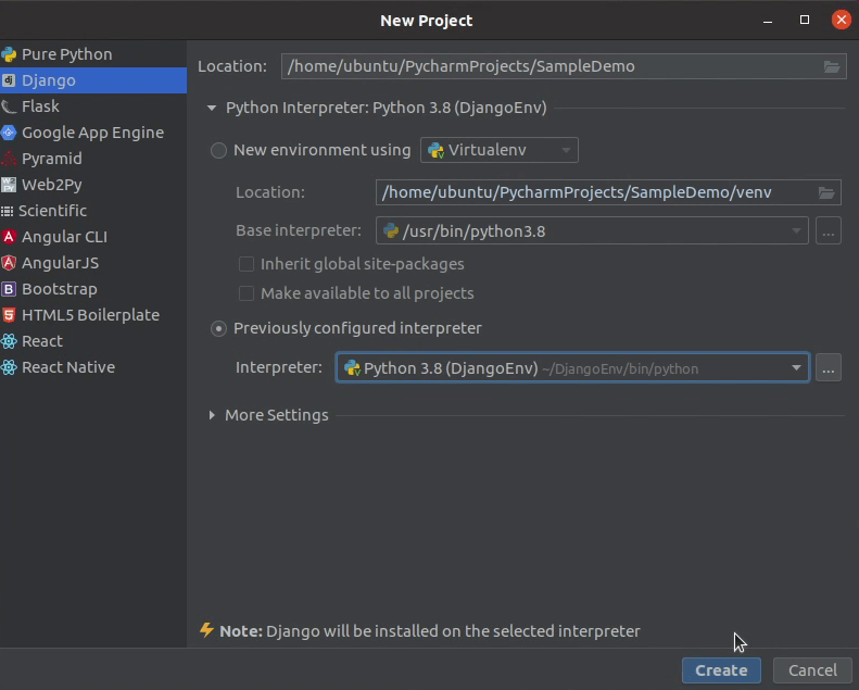 Creating a new Django Project in PyCharm - JetBrains Guide