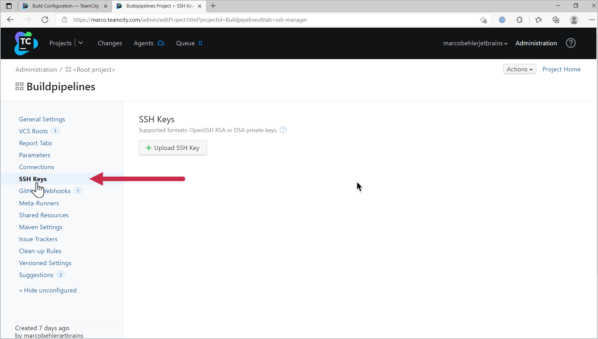 TeamCity tutorial: How to use SSH during your builds