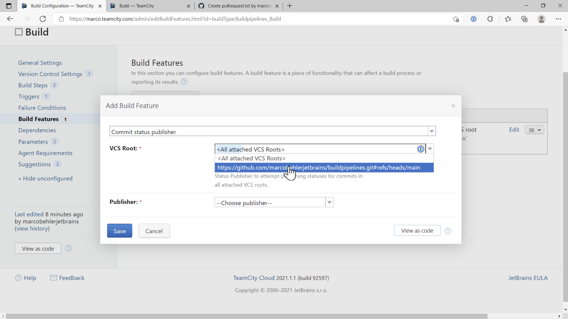 How To Send Build Information to GitHub and Other Platforms | TeamCity ...